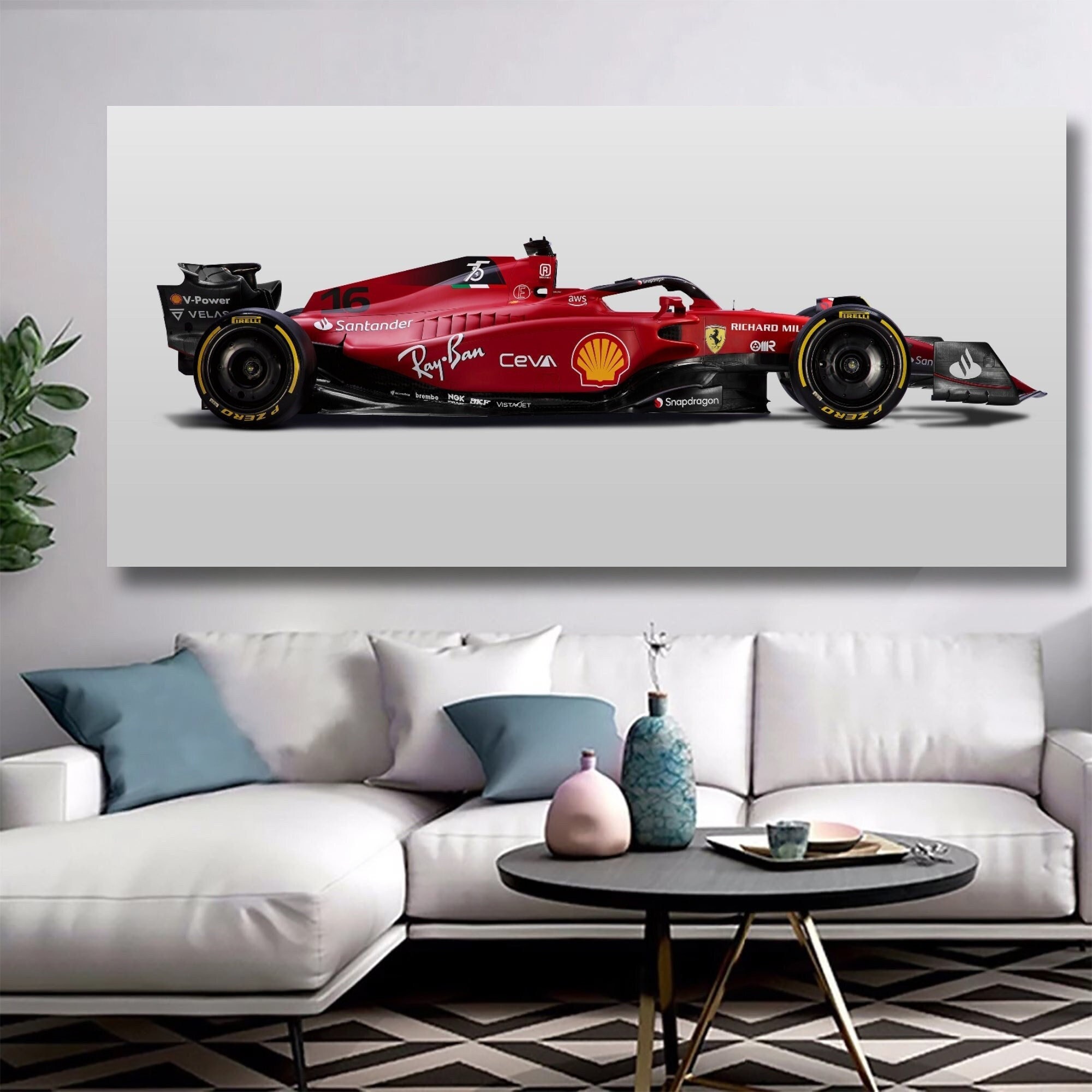 Ferrari F1-75 Canvas: Charles Leclerc Formula 1 Car Poster - Etsy