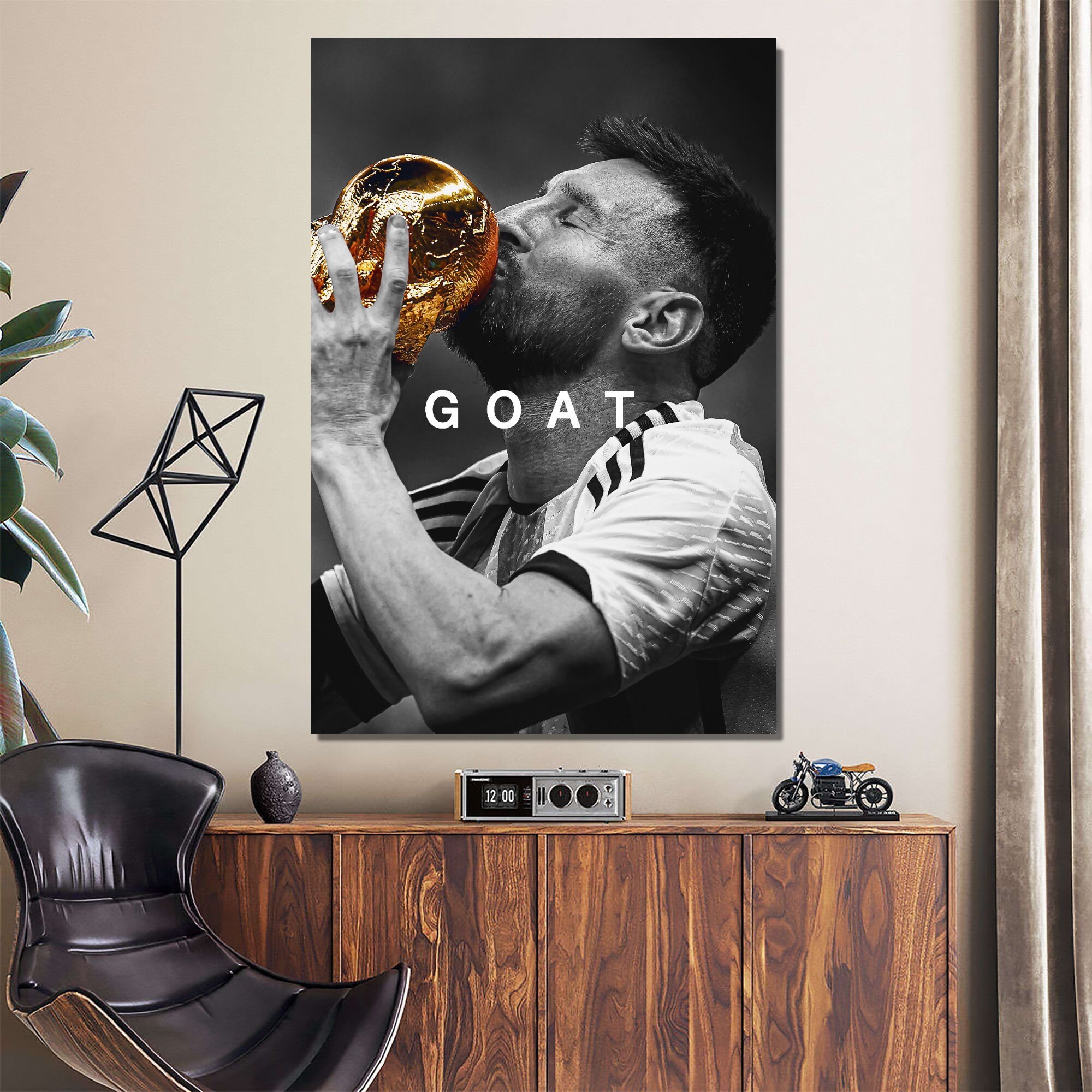 GOAT Messi Canvas Lionel Messi Poster Football Legend Art - Etsy