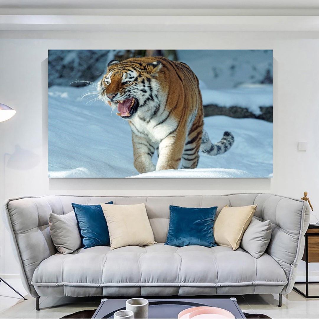 Siberian Tiger Wall Art, Tiger Canvas, Wildlife Poster, Animal Print ...