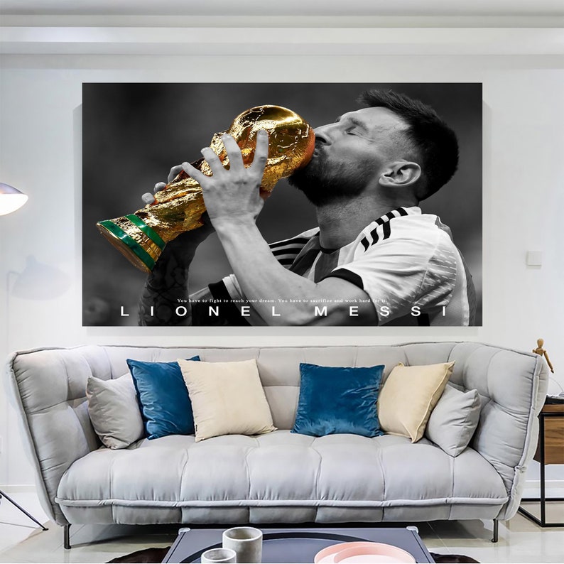 GOAT Lionel Messi Poster, Leo Messi Canvas, Lionel Messi Print ...