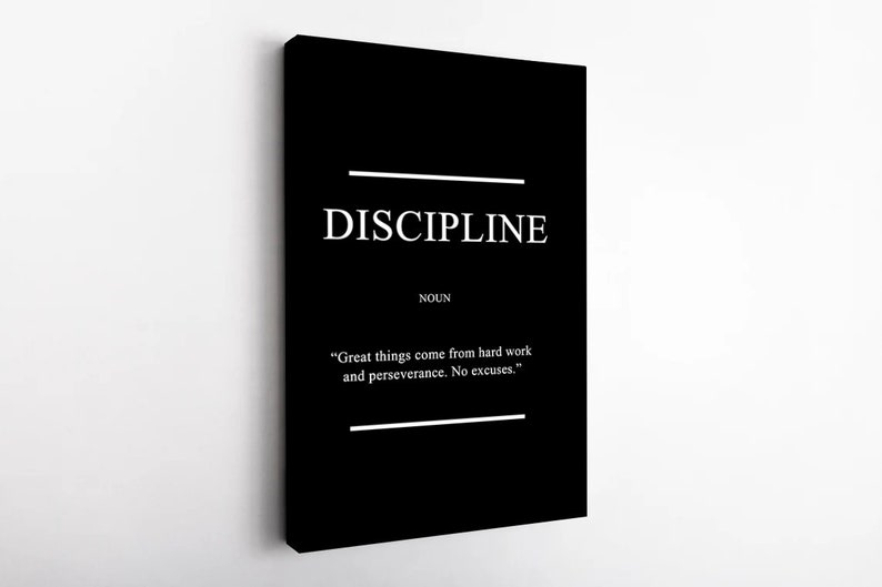 Discipline Motivational Quote Wall Art Inspiring Quotes - Etsy