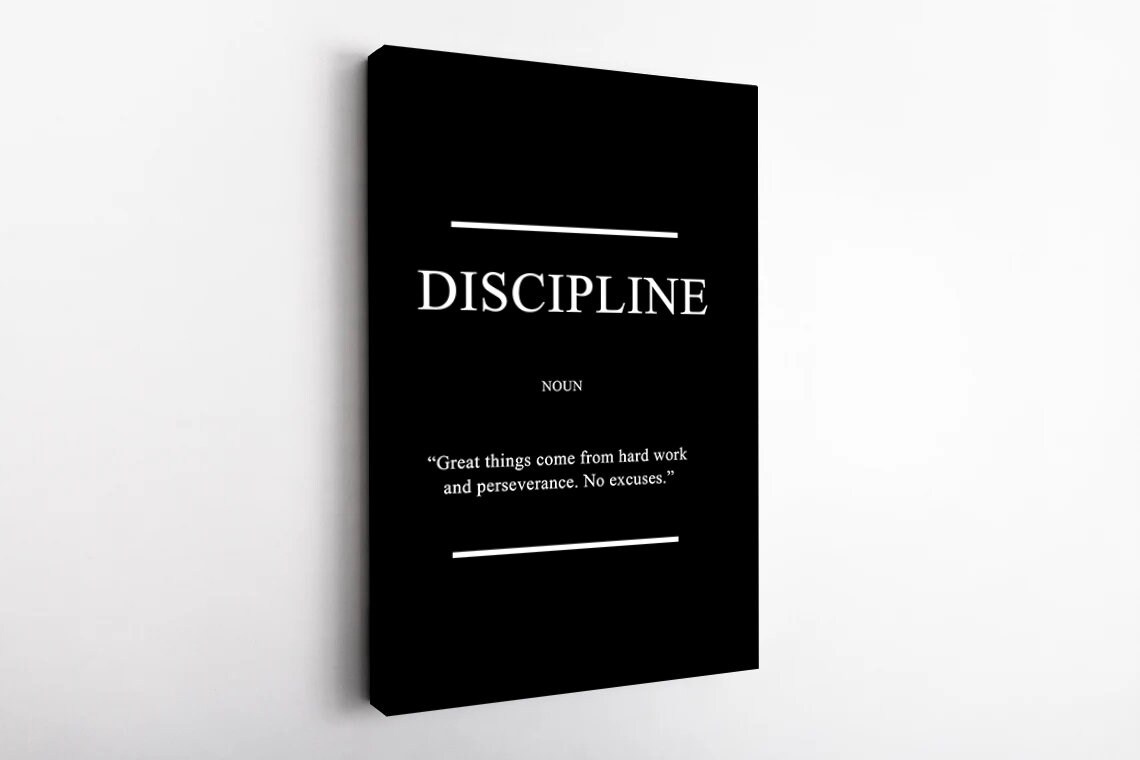 Discipline Motivational Quote Wall Art Inspiring Quotes - Etsy