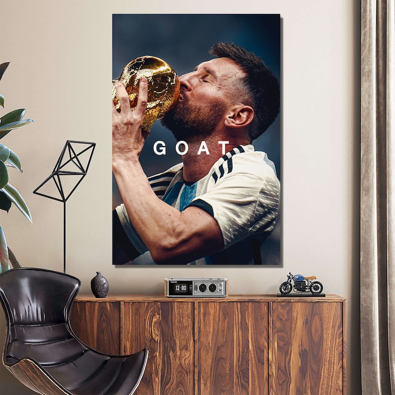 GOAT Lionel Messi Canvas Lionel Messi Poster Football Legend - Etsy México