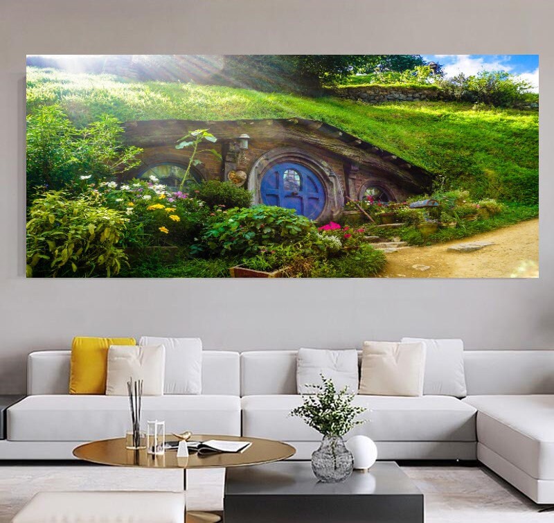 Hobbit House Wall Art Hut Poster Hobbiton Print Modern Wall - Etsy