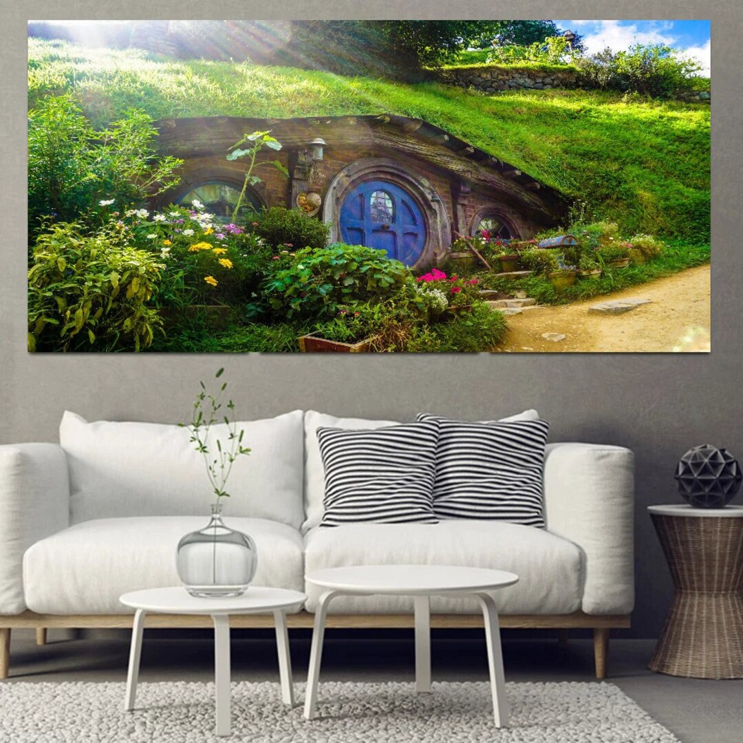Hobbit House Wall Art, Hut Poster, Hobbiton Print, Modern Wall Decor ...