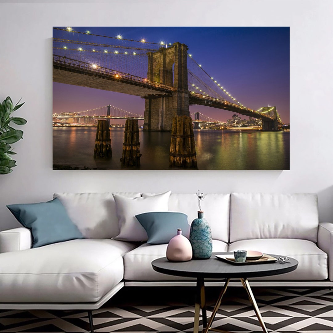 Brooklyn Bridge Wall Art, Bridge Poster, Modern Wall Decor, Urban Art ...