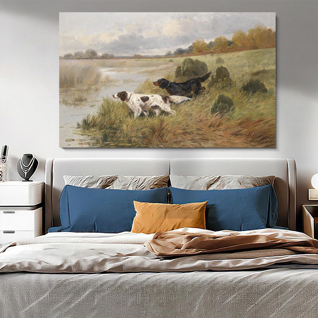 Anton Weinberger Pointing Dogs in a Wide Landscape Wall Art, Hunting ...