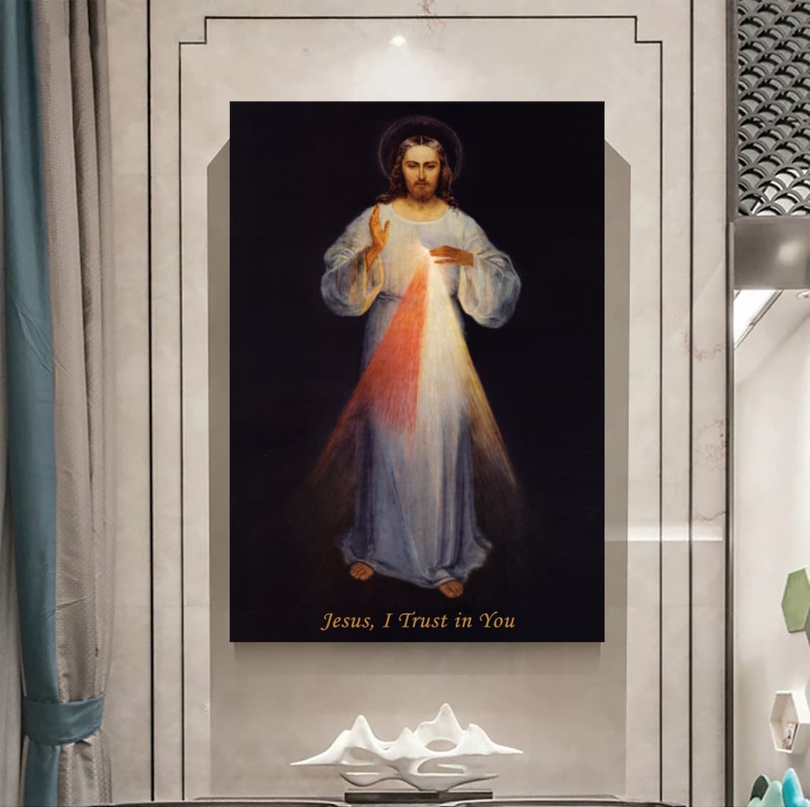 Divine Mercy Painting Canvas: Eugeniusz Kazimirowski Art Reproduction ...
