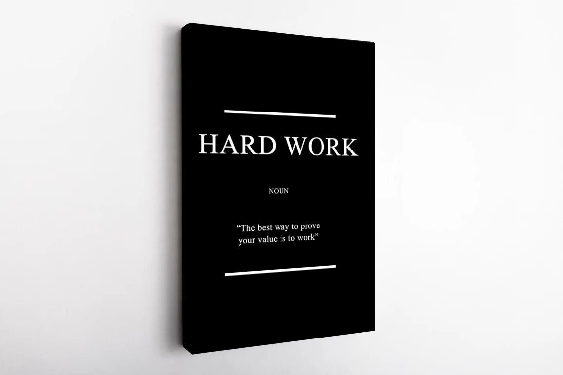 Hardwork, Motivational Quote Wall Art, Inspiring Quotes Office Decor ...