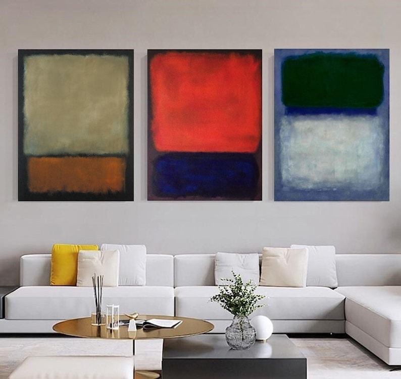 Set of 3 Mark Rothko Print Art, Mark Rothko Paintings, Mark Rothko ...