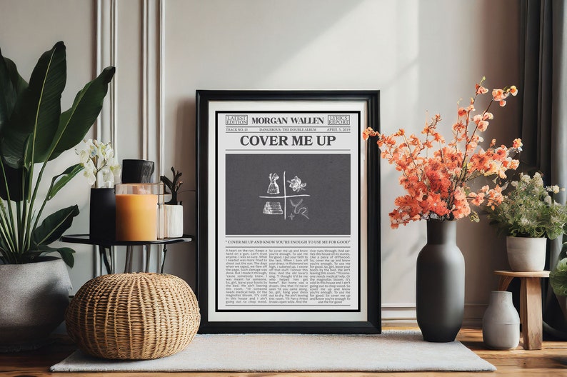 Morgan Wallen Cover Me up Retro Song Poster, Morgan Wallen Aesthetic ...