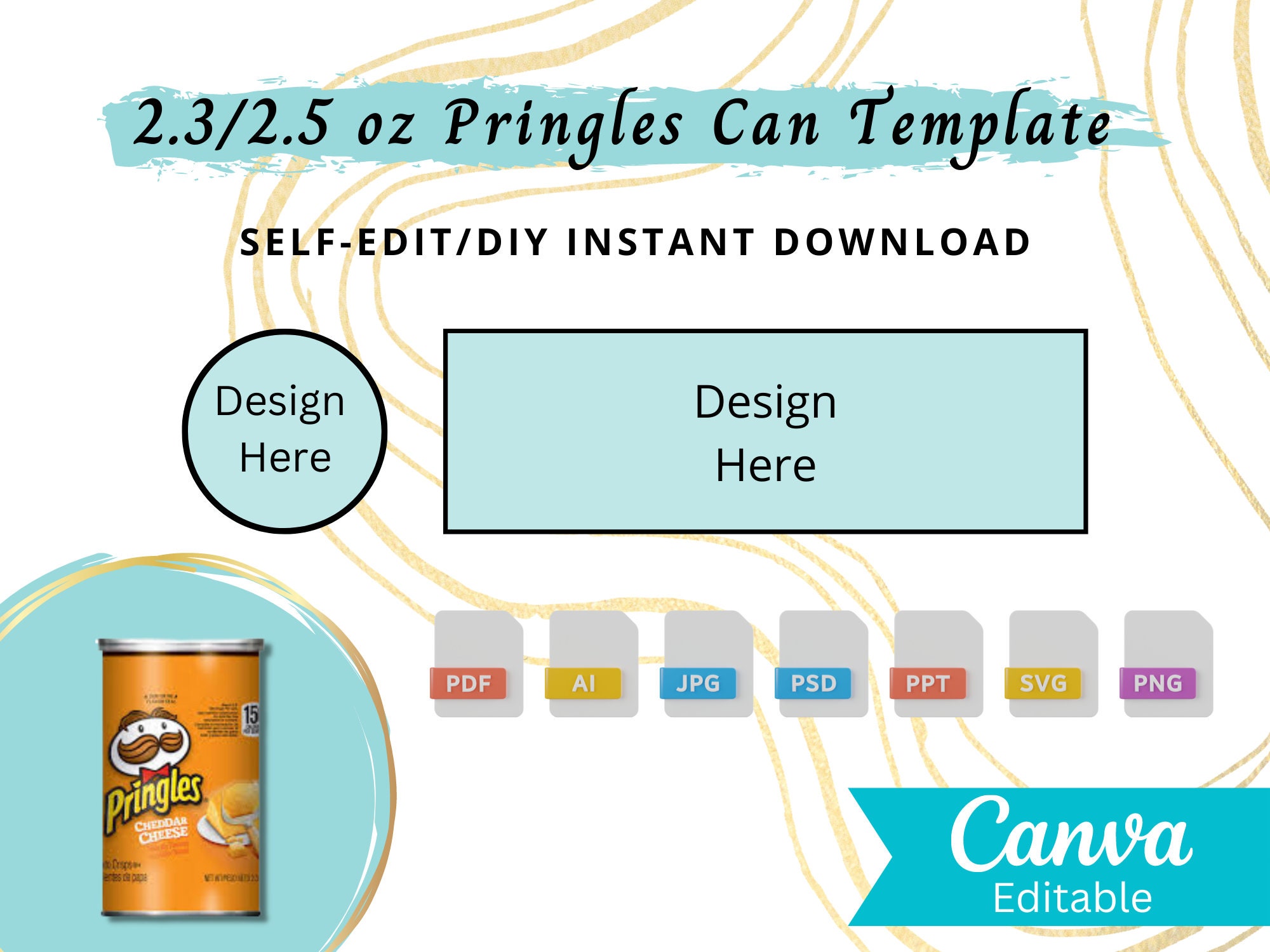 DIY Template, Create Your Own Label.2.3/2.5 Oz Chips Can Label Template ...