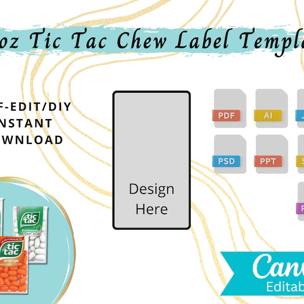 Tic Tac Label - Etsy
