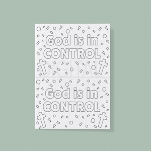 God is in Control Coloring Page - Etsy