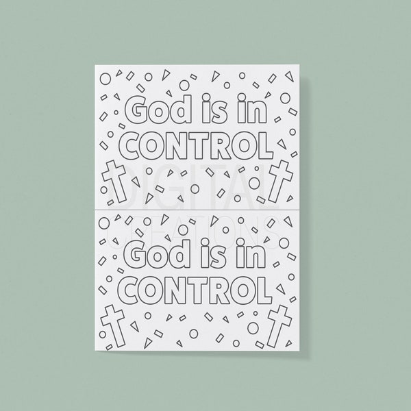 God is in Control Coloring Page - Etsy