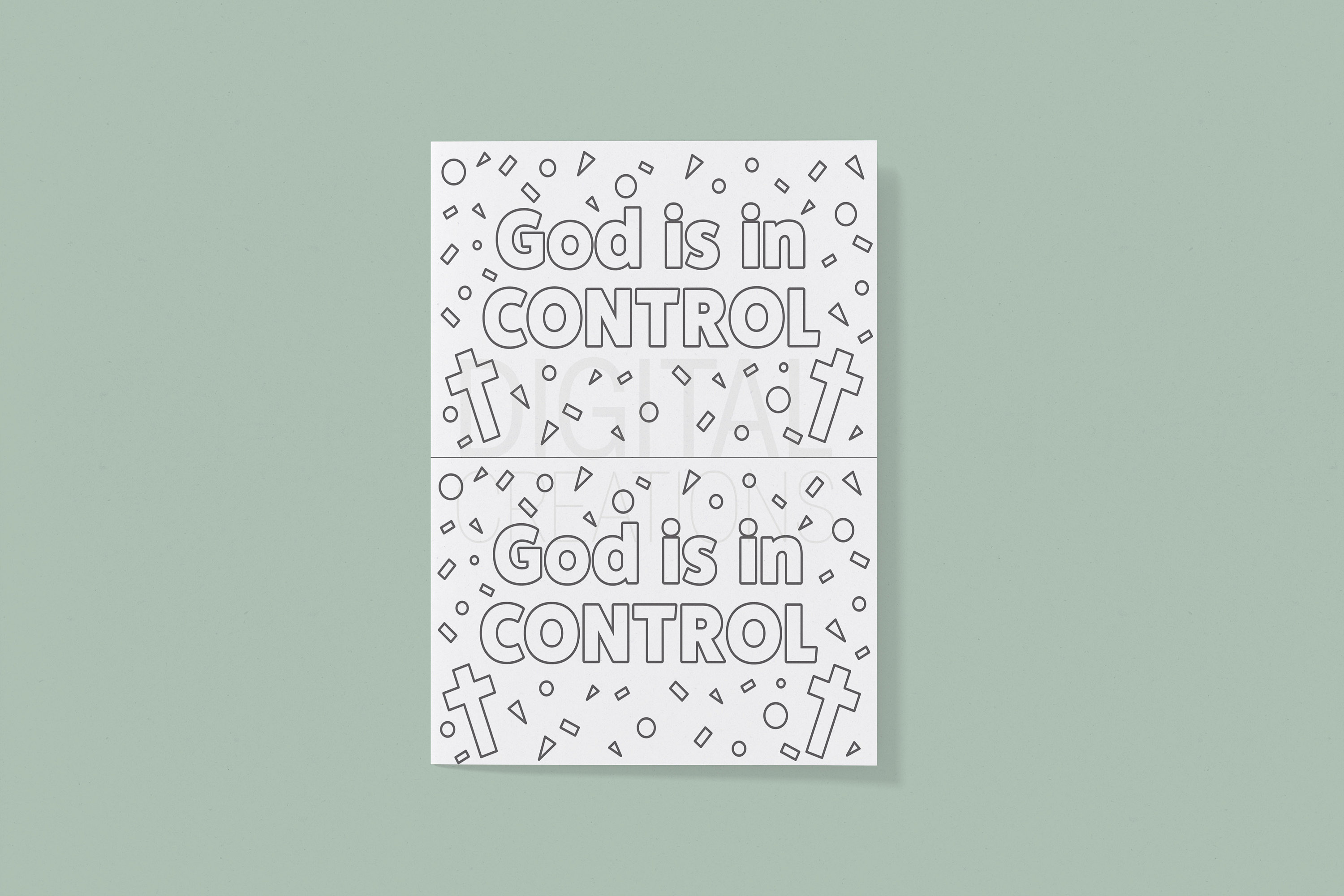 PRINTABLE 8.5x11 God is in Control Color Page (2 per Page) - Etsy