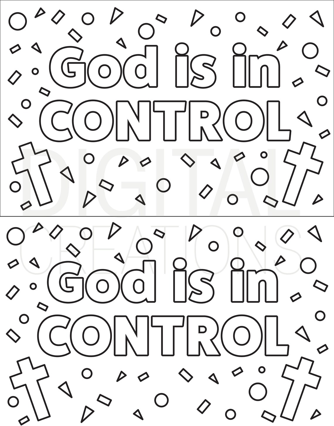 PRINTABLE 8.5x11 God is in Control Color Page (2 per Page) - Etsy