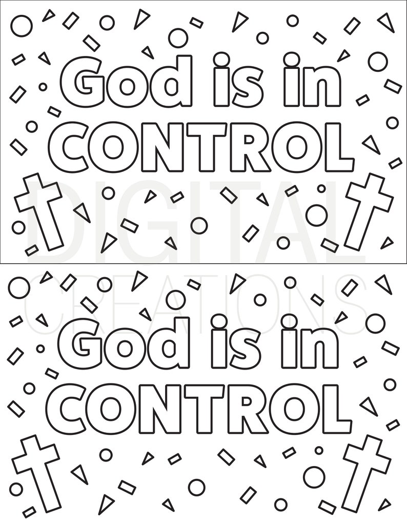 PRINTABLE 8.5x11 God is in Control Color Page (2 per Page) - Etsy