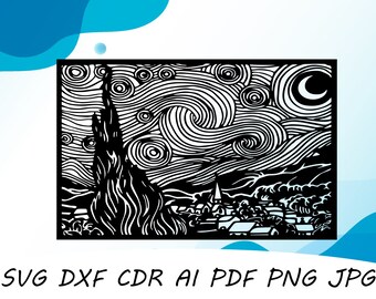 Laser Cut Files Starry Night - Etsy