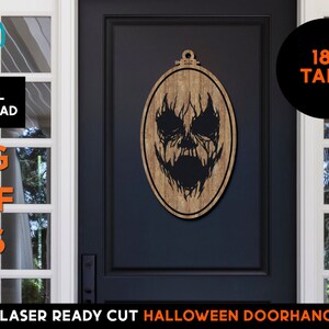 Ghost Face Horror Halloween Scary Face Door Hanger Sign - Laser Cut SVG ...
