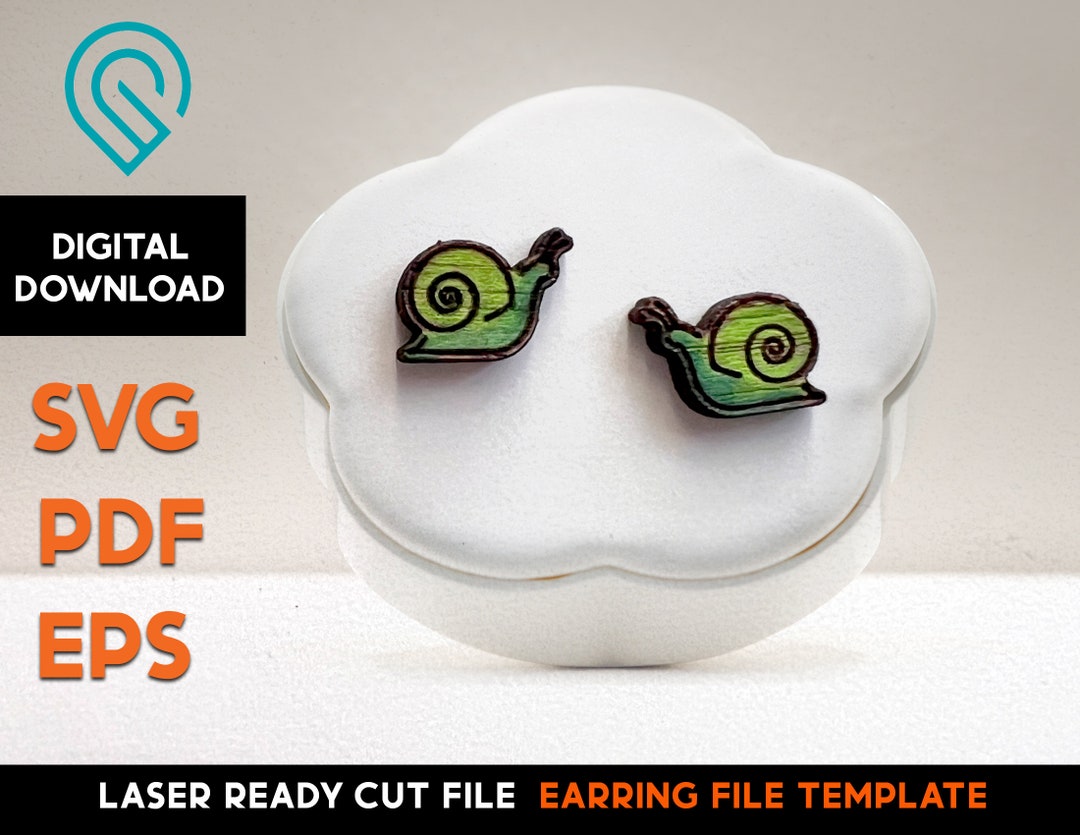 Snail Slug Stud Earring - Laser Cut SVG File - Glowforge Ready ...