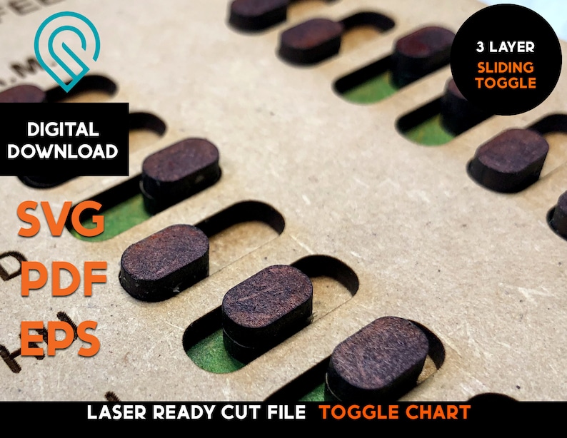 Black Chore Toggle Chart Laser Ready SVG Cut File Template - Etsy