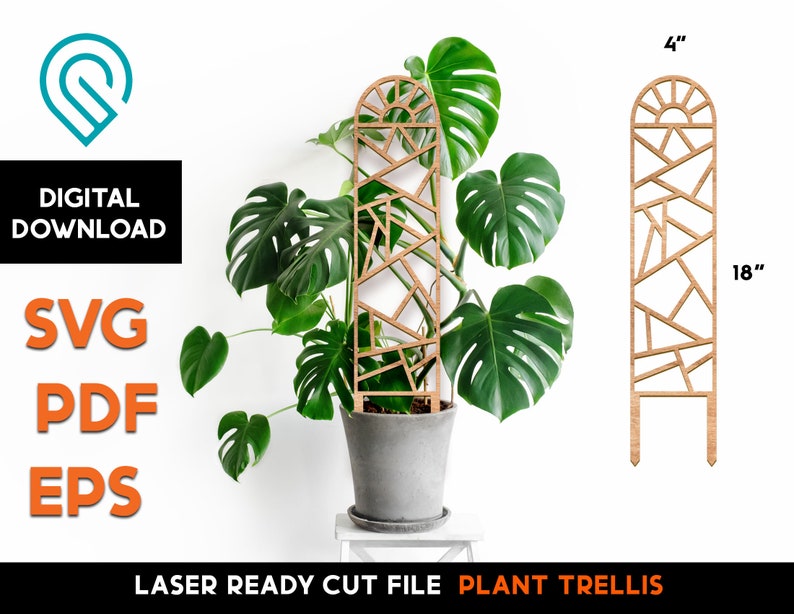 Plant Trellis 1 Laser SVG Cut File Glowforge Ready - Etsy