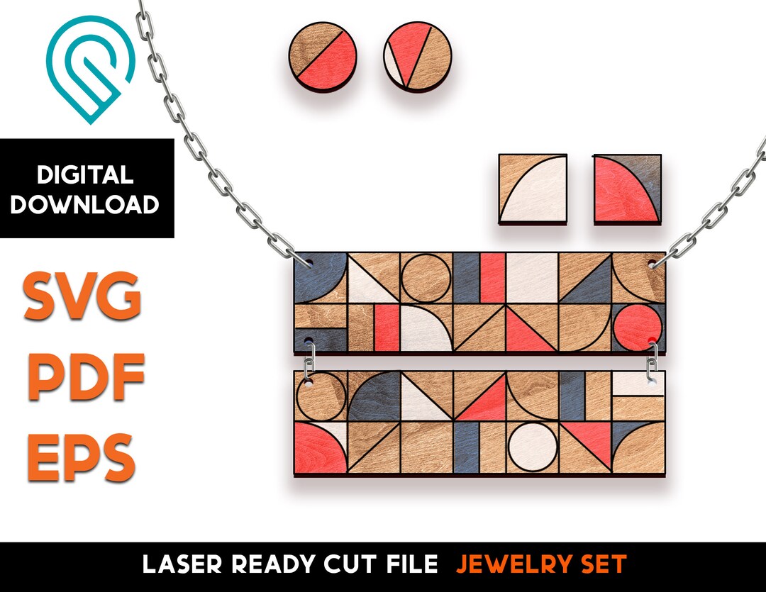 Geometric - Jewelry Set- Laser Cut SVG File - Glowforge Ready ...