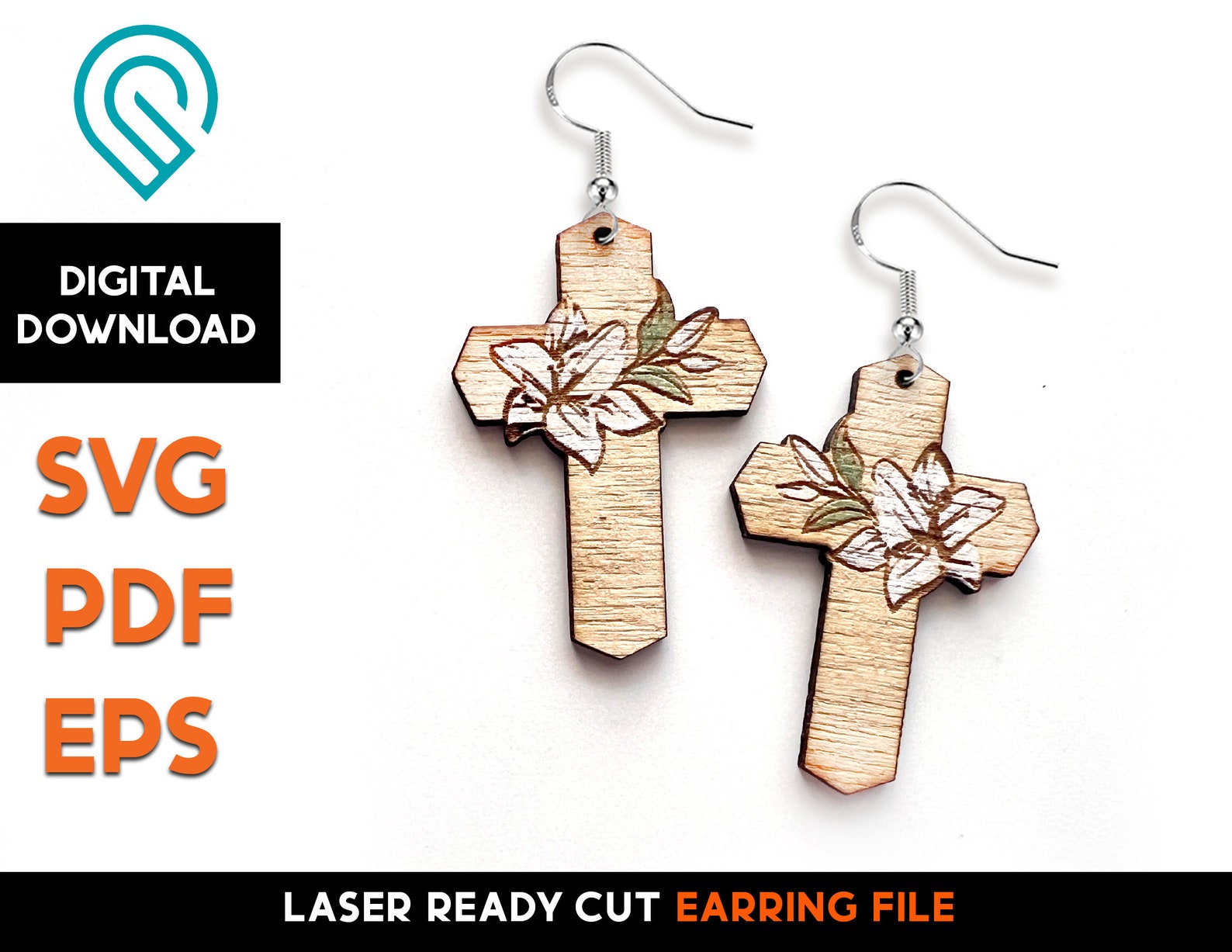 Lilly Cross Earring Set - Laser SVG Cut File – Glowforge Ready ...