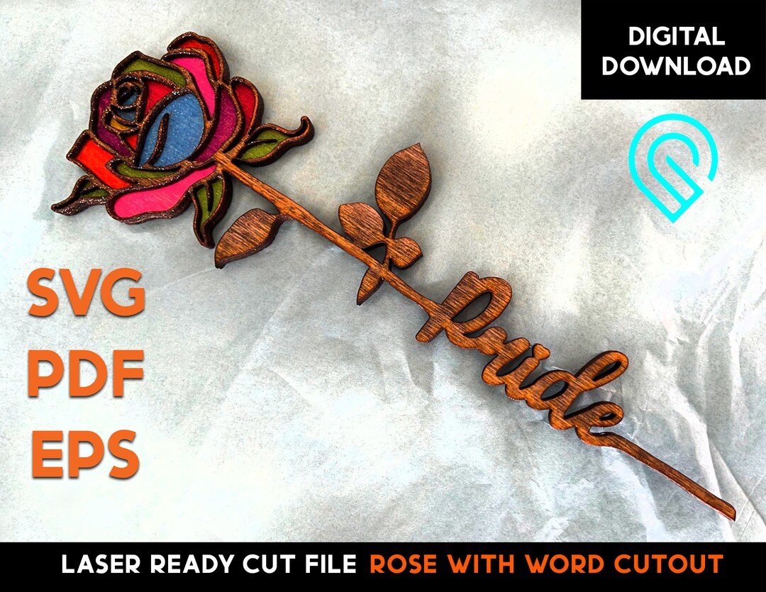 PRIDE Rose - Laser Cut SVG File - Glowforge Ready - Digital Download - Etsy