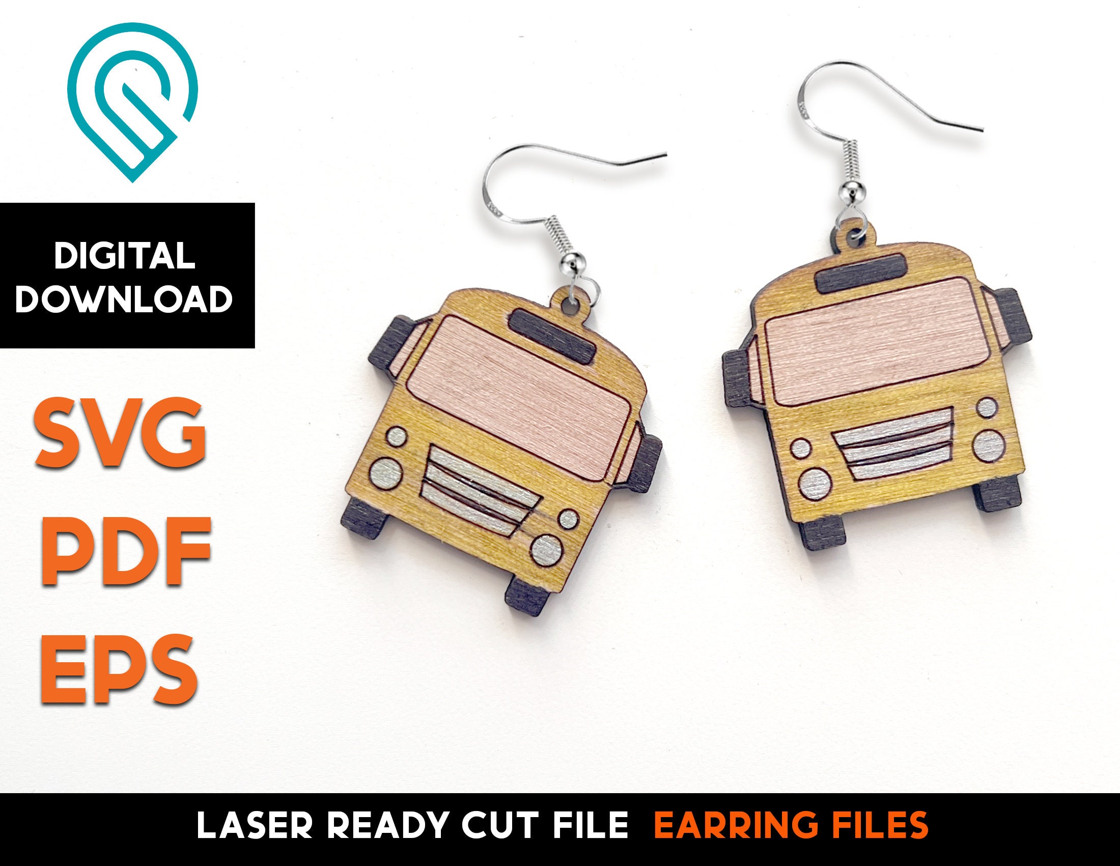 School Bus Earrings: Laser Cut SVG Template (digital Download) - Etsy