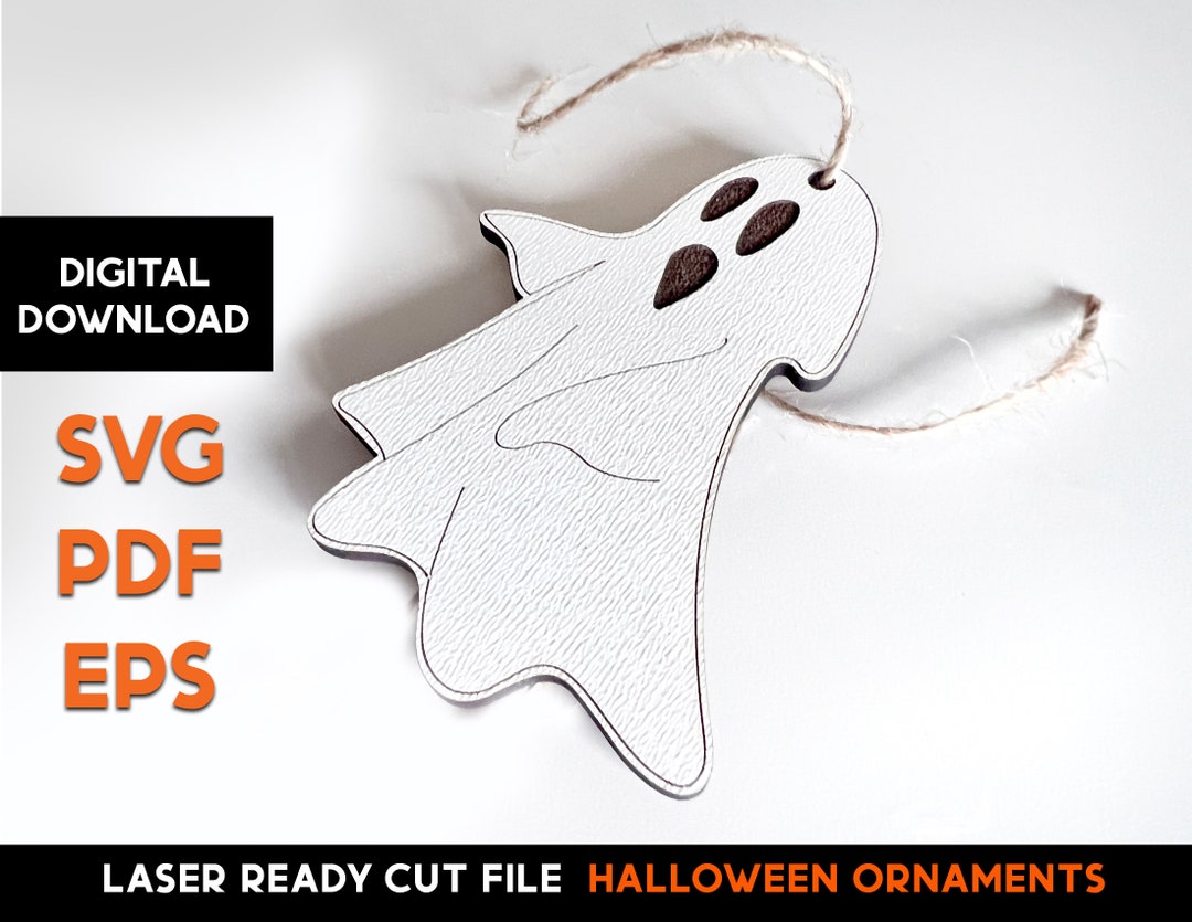 Halloween Ghost Ornaments - Laser Cut SVG File - Glowforge Ready - Cute ...