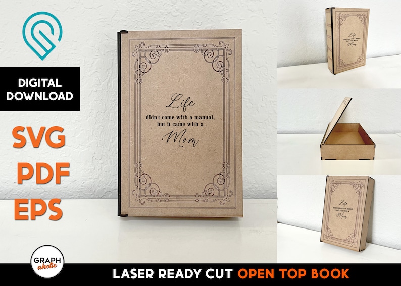 Book Box Laser SVG Cut File Glowforge Ready Keepsake Box - Etsy