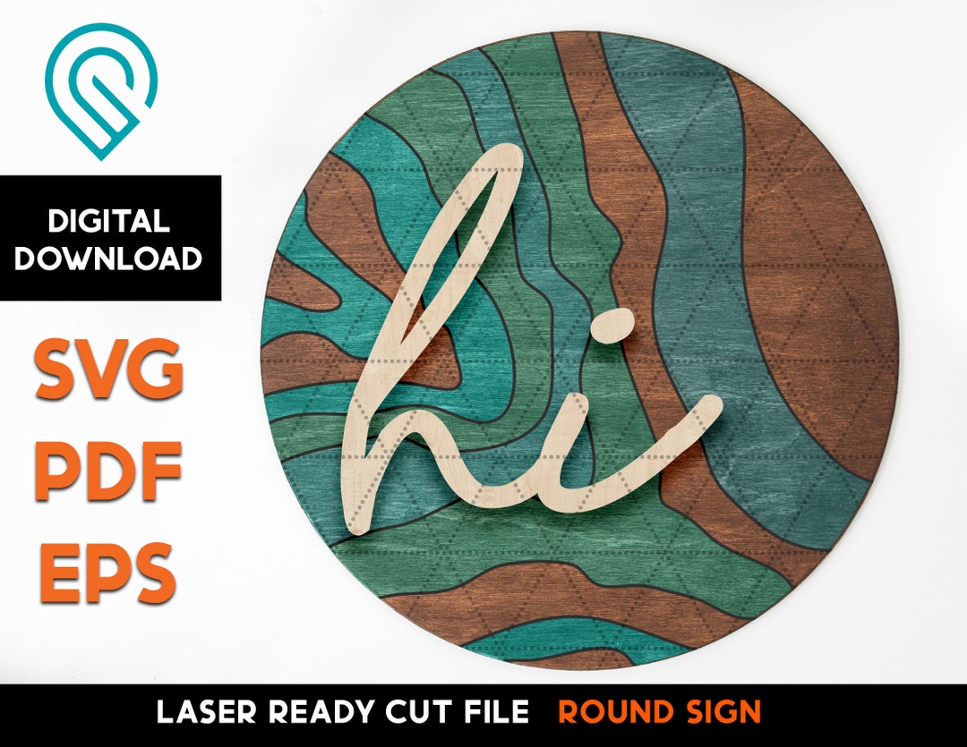 Geode Pattern Round Sign - Laser Cut SVG File - Glowforge Ready ...