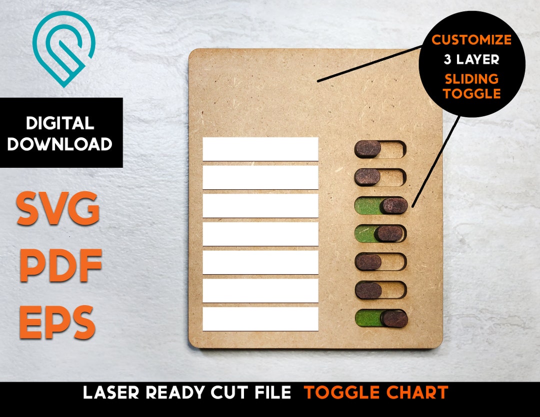 Laser Cut Toggle Chore Chart SVG Template (digital Download) - Etsy