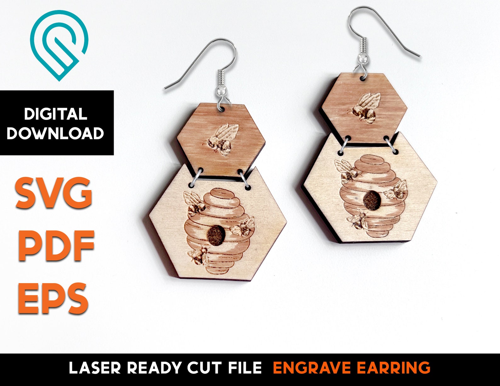 Bee Hive Earring Set Laser Cut SVG File Glowforge Ready - Etsy