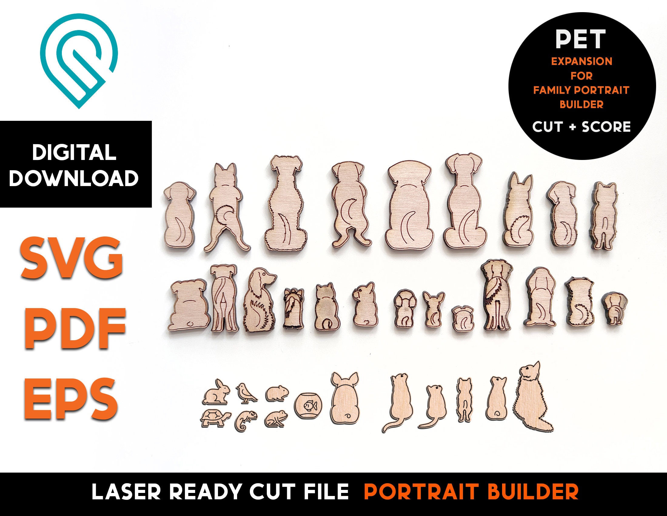 Laser Cut Pet SVG: Family Portrait Builder Expansion (digital Download ...