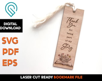 Book Stack Bookmark Laser Cut SVG File Glowforge Ready Back to School ...