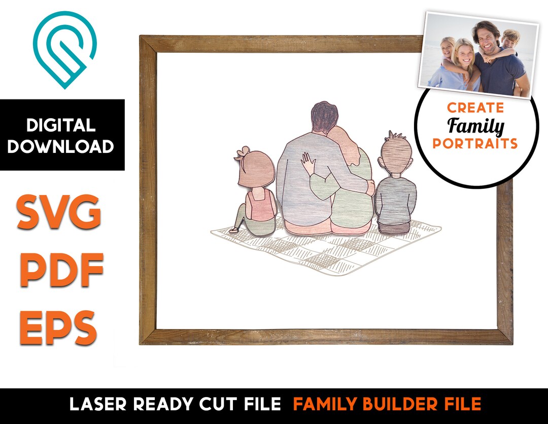 Family Portrait Builder SVG: Laser Cut Wood Frame (digital Download) - Etsy