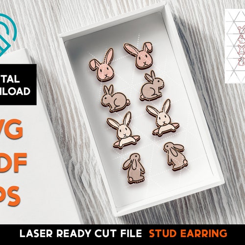 Stud Earring Svg Bundle Laser Cut File for Glowforge Wood - Etsy