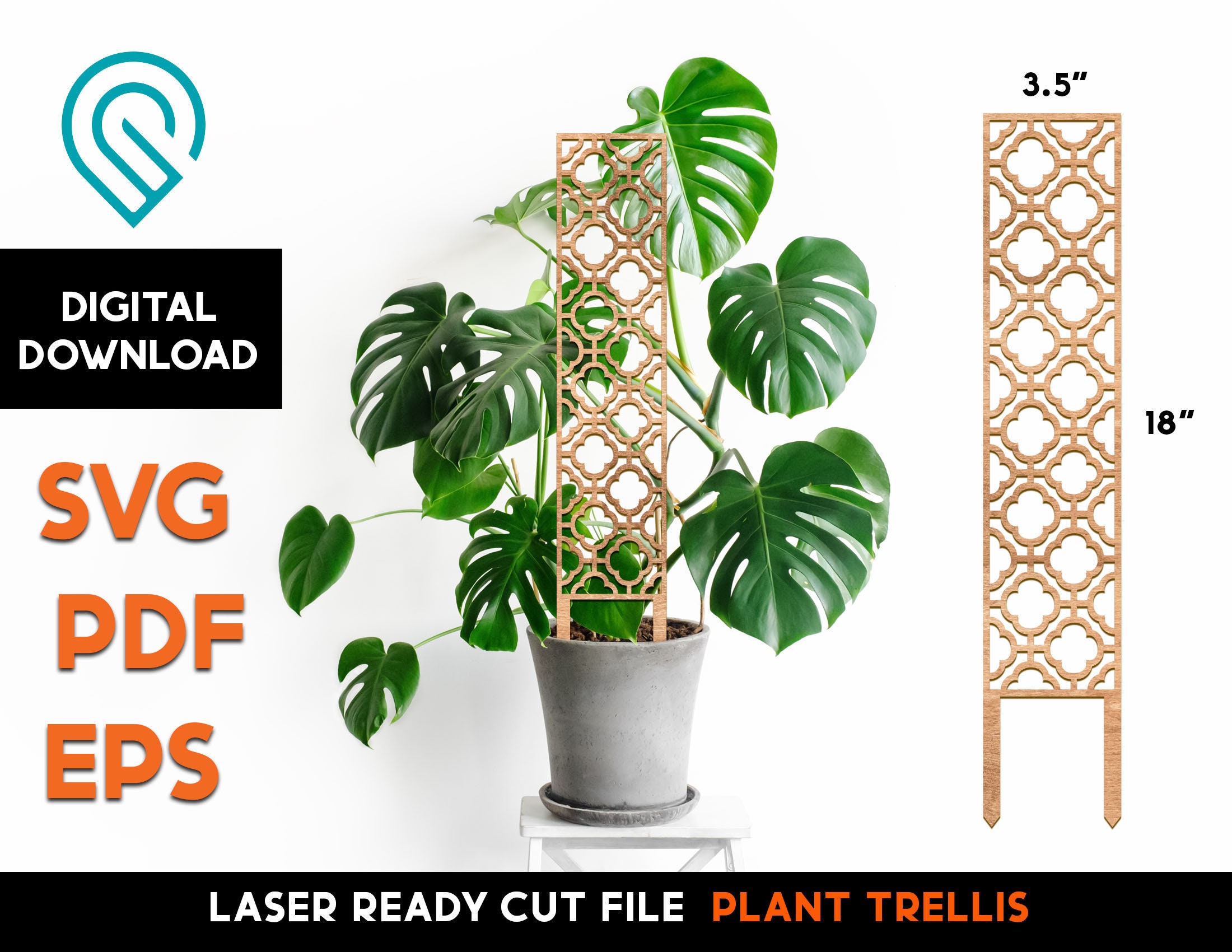 Plant Trellis 8 Laser SVG Cut File Glowforge Ready | Etsy