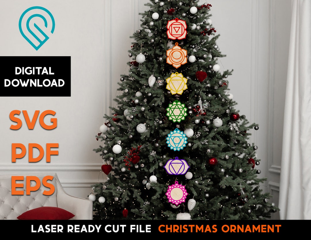 Chakra Christmas Ornament Laser Cut File: Boho SVG, PDF, EPS (digital ...