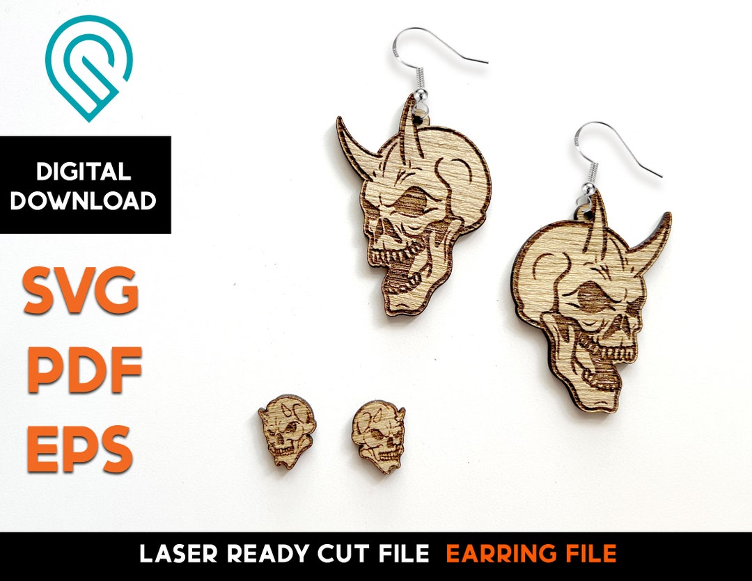 Skull Devil Earring Set - Laser Cut SVG File - Glowforge Ready ...