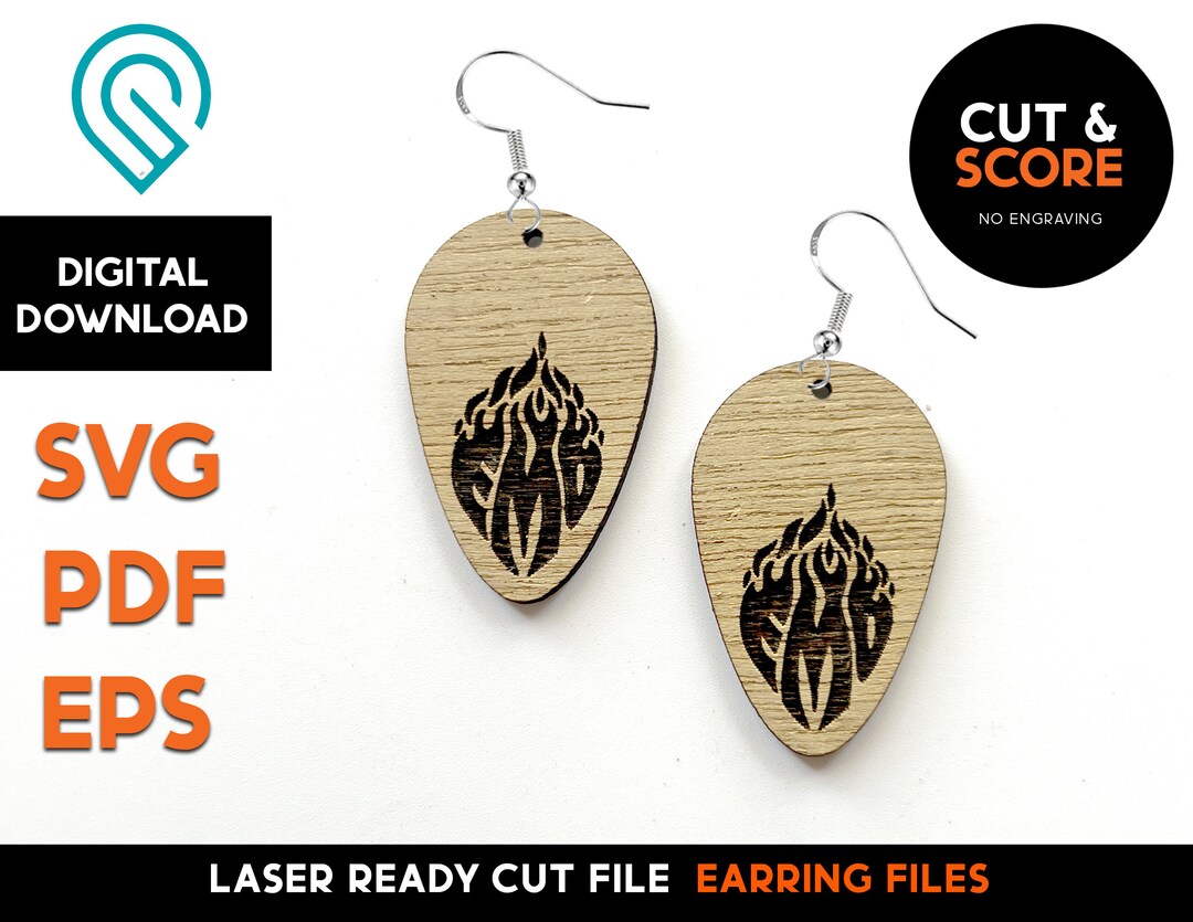 EMO Earring - Laser Cut SVG File - Glowforge Ready - Jewelry Template ...