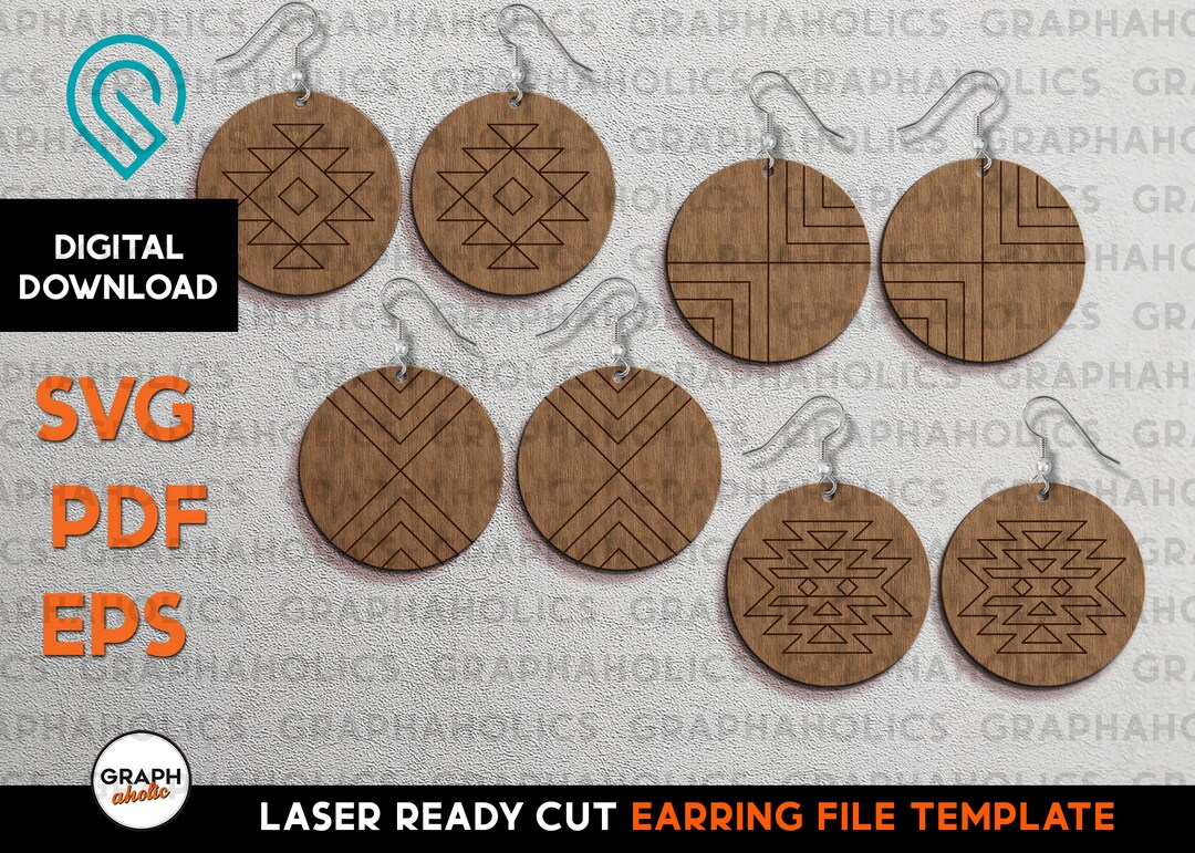 Tribal Aztec Earring Set: Laser Cut SVG Template (digital Download) - Etsy