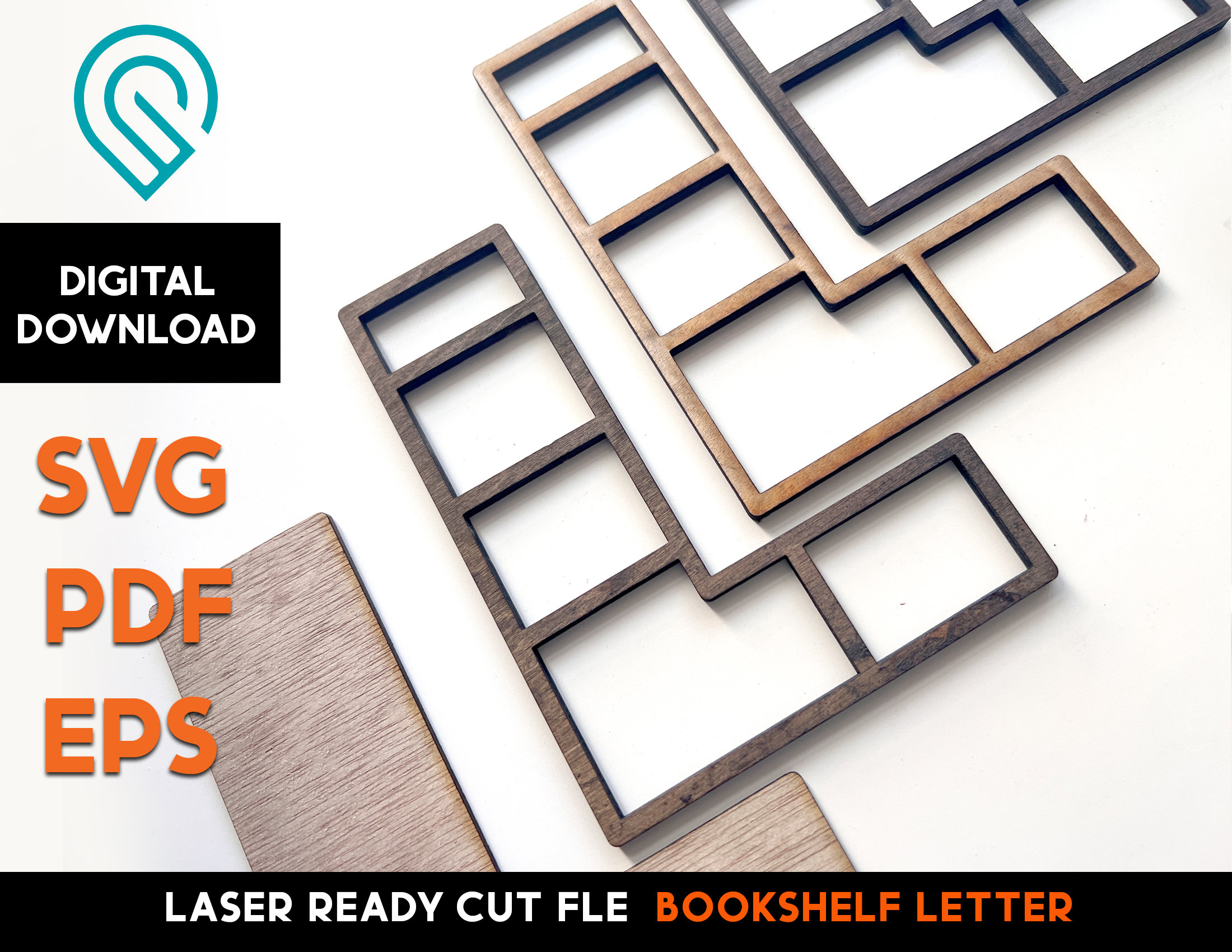 Initial Letter Bookshelf DIY: Wood Laser Cut File (digital Download) - Etsy
