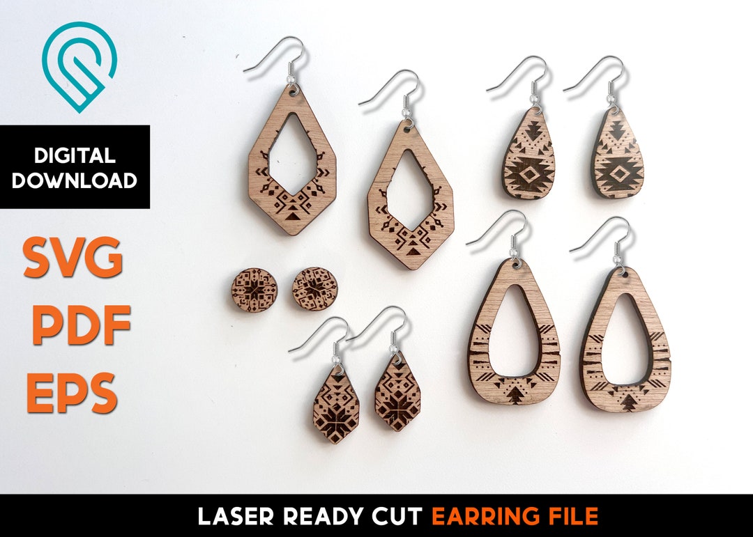 Tribal Earring Set 2 - Laser Cut SVG File - Glowforge Ready - Jewelry ...