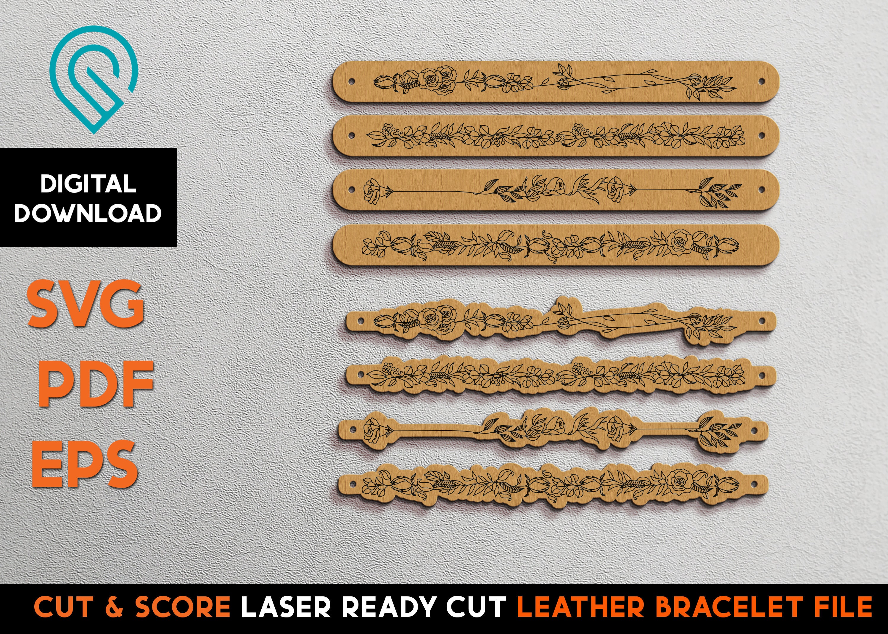 Leather Bracelet - Laser Cut SVG File - Glowforge Ready - Jewelry ...