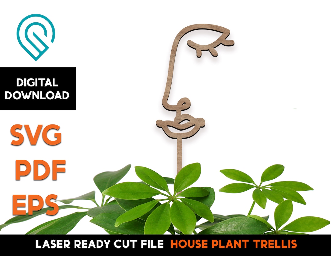 Plant Stake Trellis - BOHO Face - Laser SVG Cut File - Glowforge Ready ...
