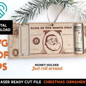 Santa Money Clip Christmas Ornament: Laser Cut File (digital Download ...